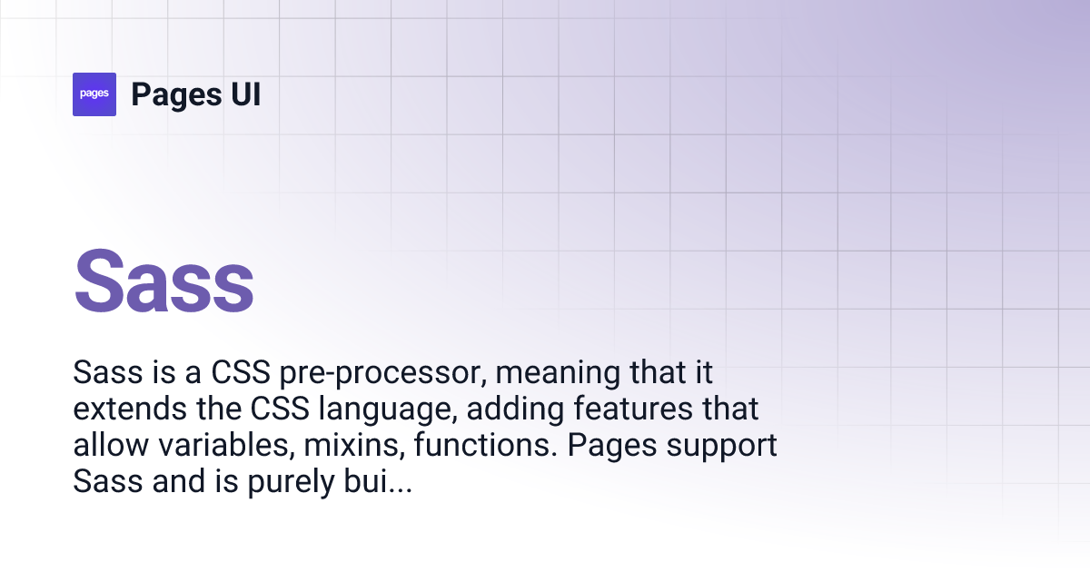 Sass | Pages UI