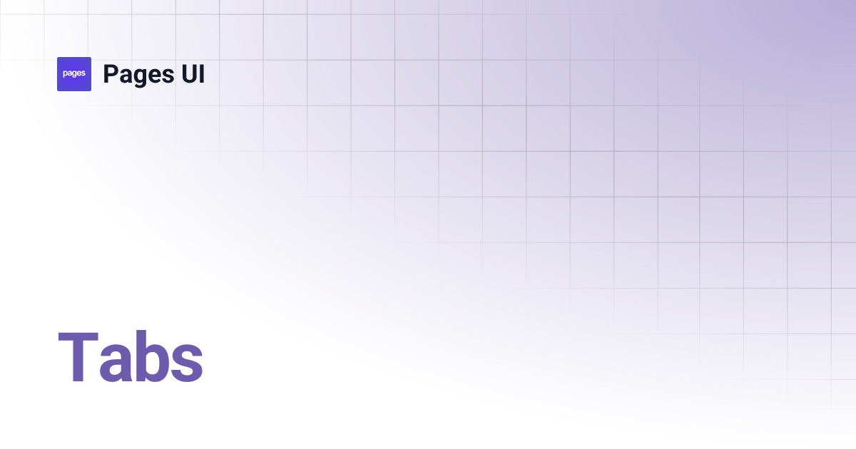 Tabs | Pages UI