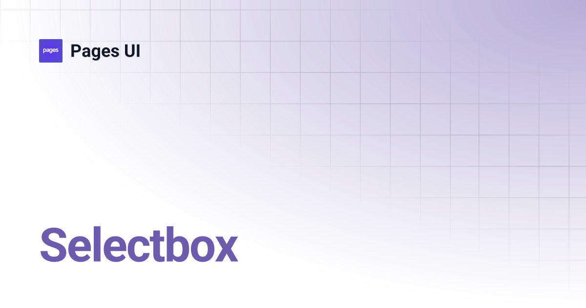 Selectbox | Pages UI
