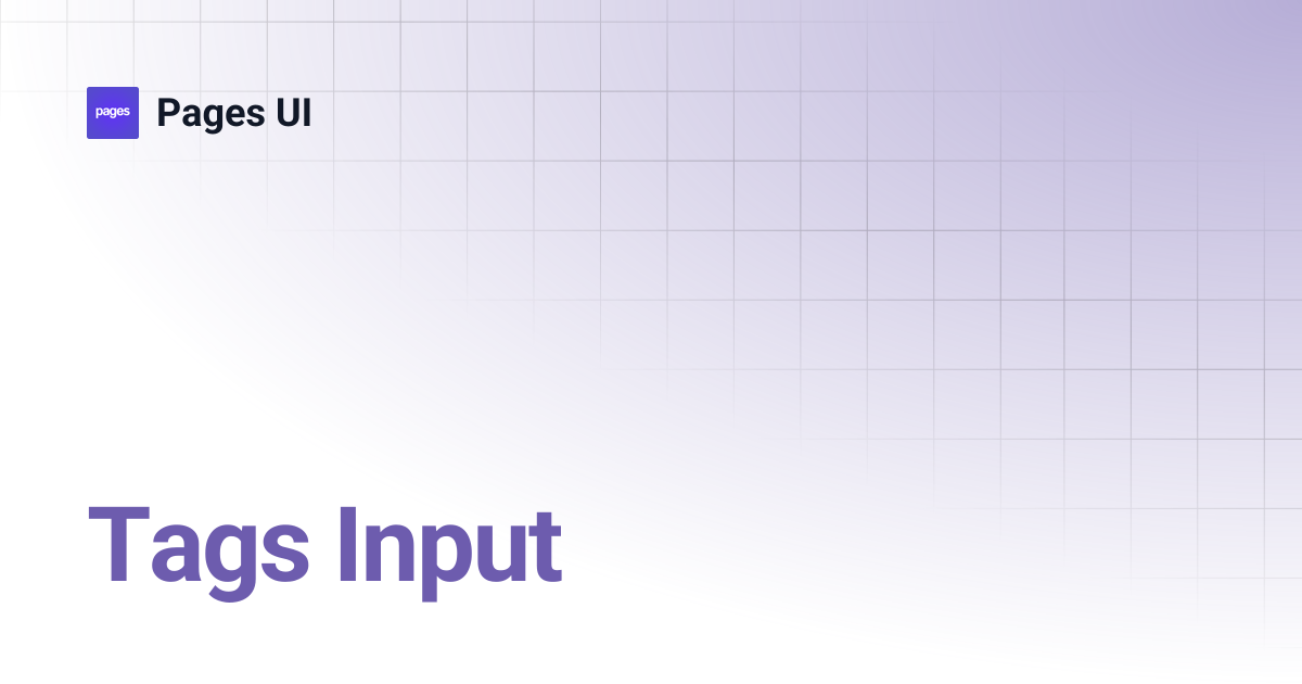 Tags Input | Pages UI